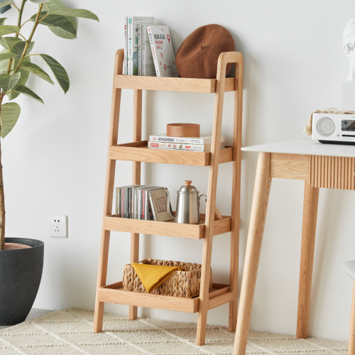4 tier shelving unit wood store